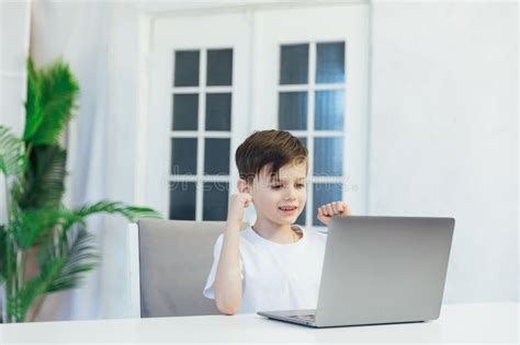 Programmer At A Computer In A Classroom At School At A Laptop Stock