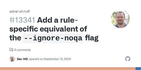 Add A Rule Specific Equivalent Of The ` Ignore Noqa` Flag · Issue 13341 · Astral Shruff · Github