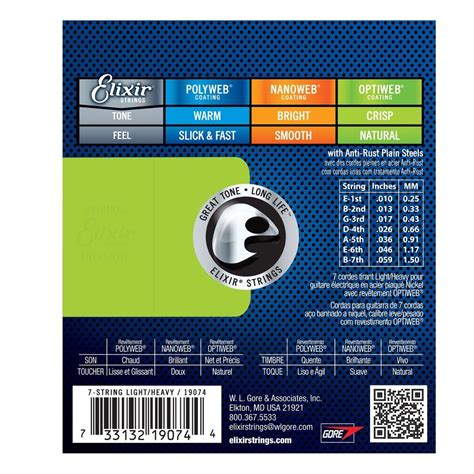 Elixir Optiweb Coated 7 String Electric Guitar Strings 10 59 At Gear4music