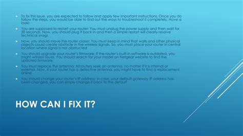 ppt how can i fix netgear router not working powerpoint presentation