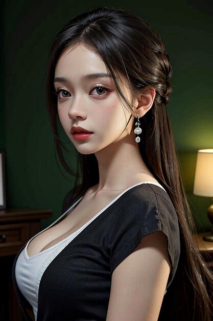 Premium Ai Image Oriental Beauty Delicate Facial Features Young