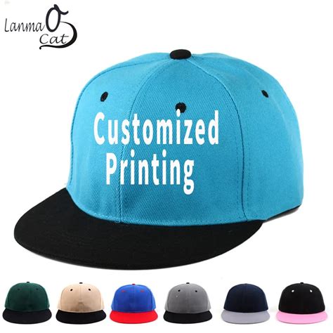 Lanmaocat Mix Colors Hip Hop Cap Custom Logo Text Print Adult Women Men