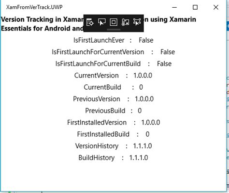 Version Tracking In Xamarinforms Application Using Xamarinessentials