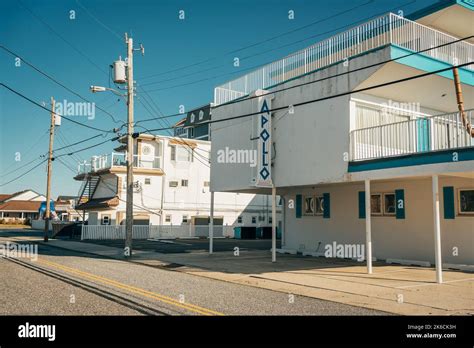Apollo Resort Motel Vintage Sign Wildwood Crest New Jersey Stock