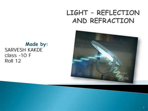 Physics Portfolio Class 10 Light Reflection And Reflection Ppt