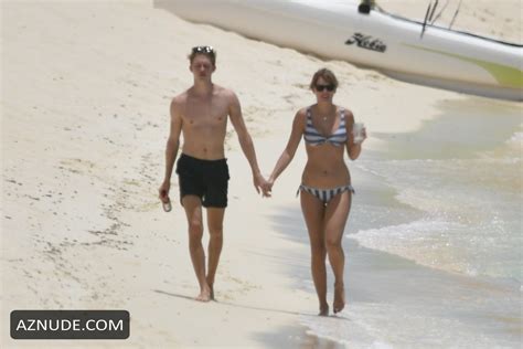 Taylor Swift Sexy Toned Body In A Blue White Striped Bikini Aznude