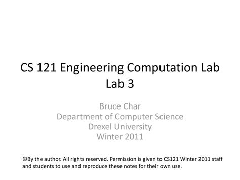 Cs 121 Engineering Computation Lab Lab 3 Ppt Download