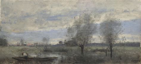世界のタグ名画 Palluel Boater In The Marshes ジャン＝バティスト・カミーユ・コロー