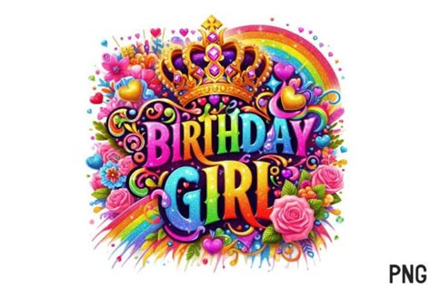 Birthday Girl Png Floral Birthday Png Graphic By Sinacreation