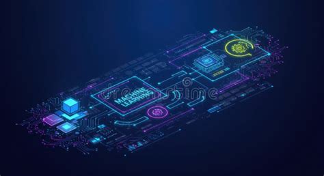 Machine Learning Abstract Visualization Stock Illustration