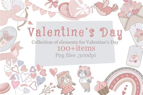 Valentines Dayitems Setdigital Cliipart By Marine Universe