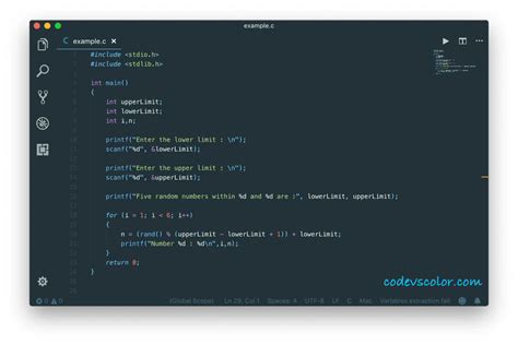 C Program To Print A Random Number In A Range Codevscolor