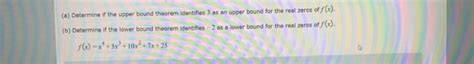Solved A Determine If The Upper Bound Theorem Identifies 3