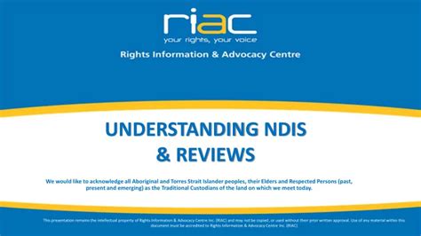 PPT UNDERSTANDING NDIS REVIEWS We Would Like To Acknowledge All PowerPoint Presentation
