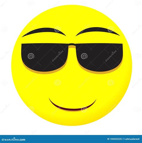 Smile Emoji Face Icon With Sunglass Stock Vector Illustration Of