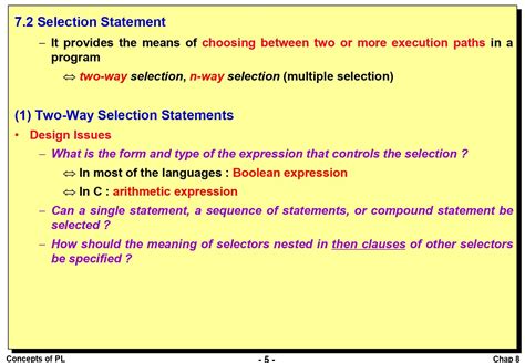 Statement Level Control Structures KEEPMIND