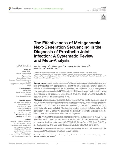 Pdf The Effectiveness Of Metagenomic Next Generation Sequencing In