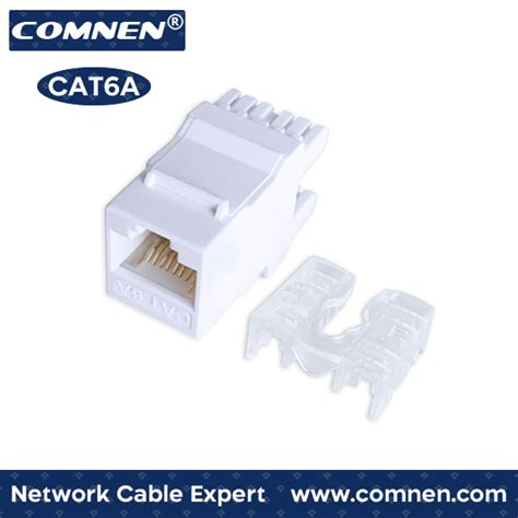 10G Unshielded 180 Degree Toolless Cat6a UTP Keystone Jack