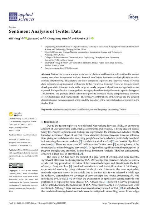 Pdf Sentiment Analysis Of Twitter Data
