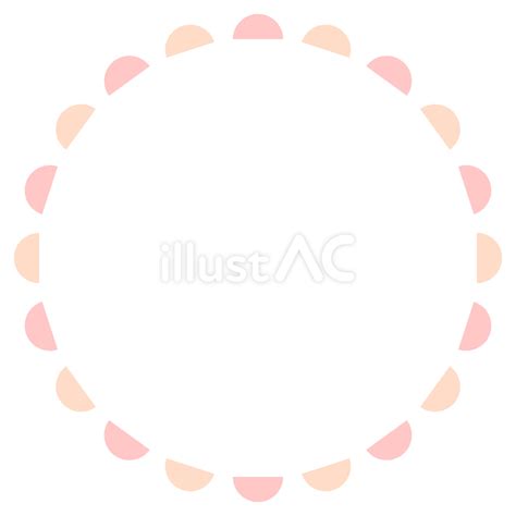 かわいいお花風円形フレームイラスト No 23670962｜無料イラスト・フリー素材なら「イラストac」