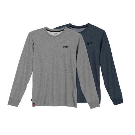 Milwaukee Mens 2x Large Gray Long Sleeve Hybrid Work T Shirt With 2x