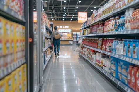Supermarket Or Grocery With Product On Shelf Retail Store Stock Image