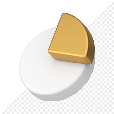 Premium Psd White And Gold Pie Chart With Segment 3d Icon