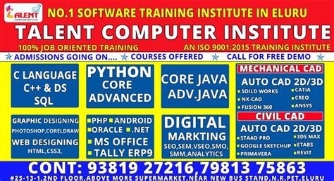 Talent Computer Institute Eluru💻🖥 Cadcam Training Centre Eluru • Instagram Photos And Videos