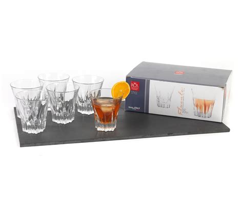 Flared Crystal Whiskey Glass Set Of 6 Double Old Fashioned