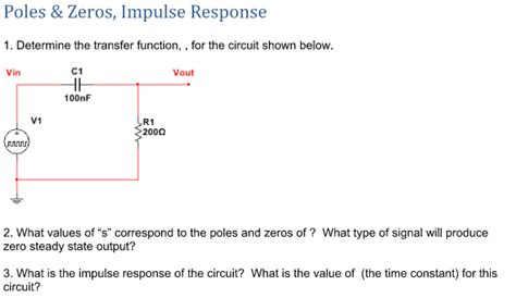 Solved Determine The Transfer Function For The Circuit