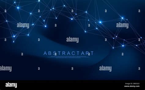 Abstract Digital Network Connection Structure On Blue Background Artificial Intelligence And
