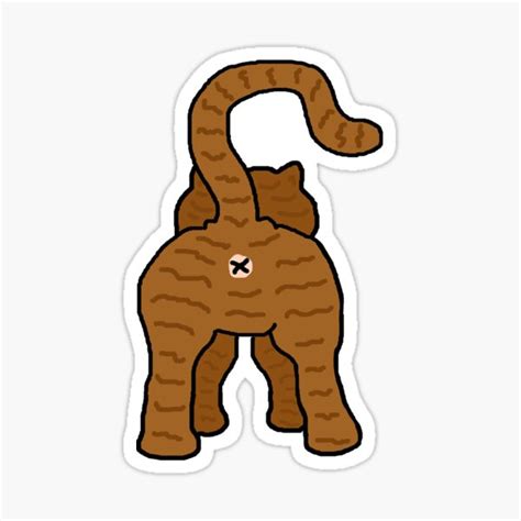 Cat Bum Sticker By Newbs Redbubble