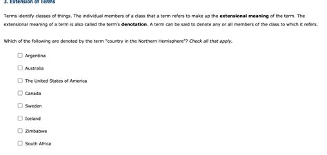 Solved 3 Extension Of Terms Terms Identify Classes Of