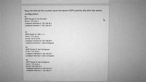 Solved What Is The Router Id Of R3 Write Only The Ip In Ipv4 Format Assume That All The