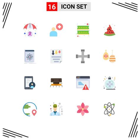 User Interface Pack Of 16 Basic Flat Colors Of Platform Application