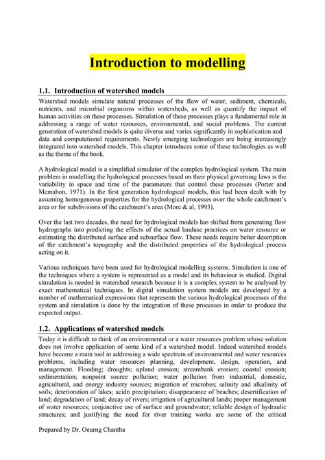 Hydrological Modelling I5 Pdf Geography Science