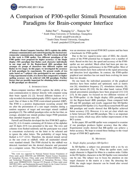 Pdf A Comparison Of P300 Speller Stimuli Presentation Paradigms For