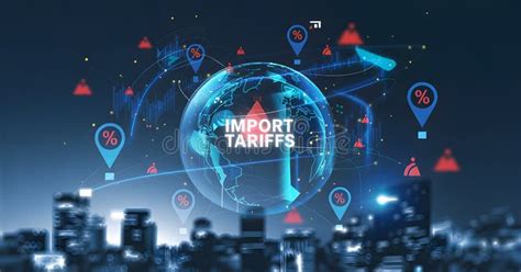 global import tariffs and trade impact concept with data visualization