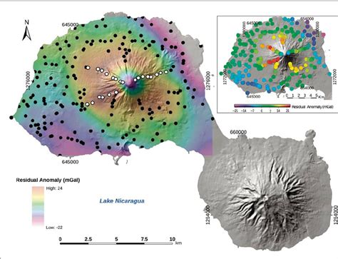 residual gravity anomaly interpolated using the cubic spline algorithm