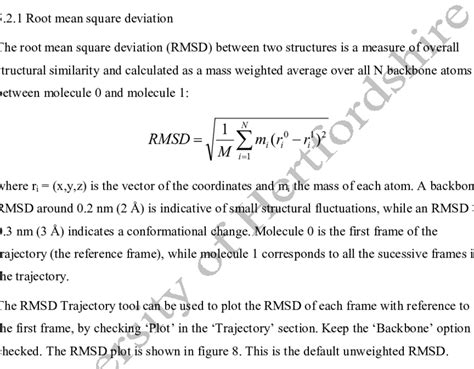 rmsd plot against frame number generated by the rmsd trajectory tool