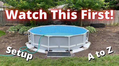 Intex Frame Pool Complete Setup In 2024 Diy Swimming Pool Outdoor Pool Area Above Ground