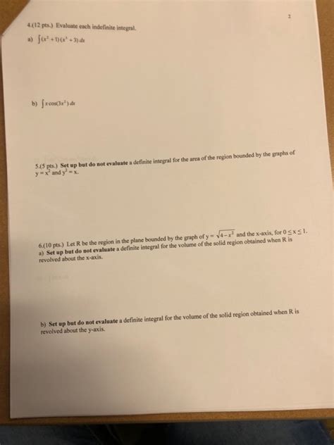 Solved 412 Pts Evaluate Each Indefinite Integral 5 5