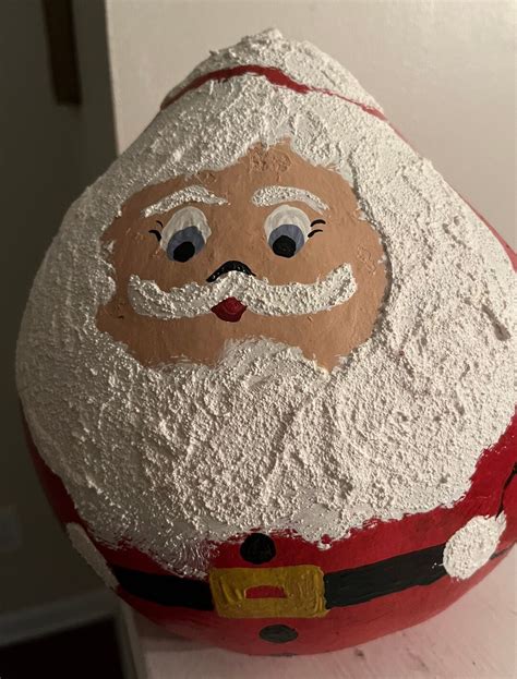 Vintage Hand Painted Santa Gourd Etsy
