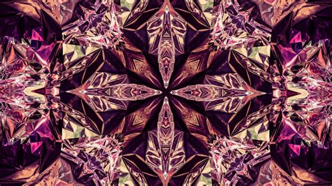 Kaleidoscope Shapes Pattern Abstraction Purple Green Art Hd