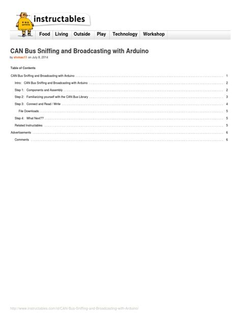 Can Bus Sniffing And Broadcasting With Arduino Pdf