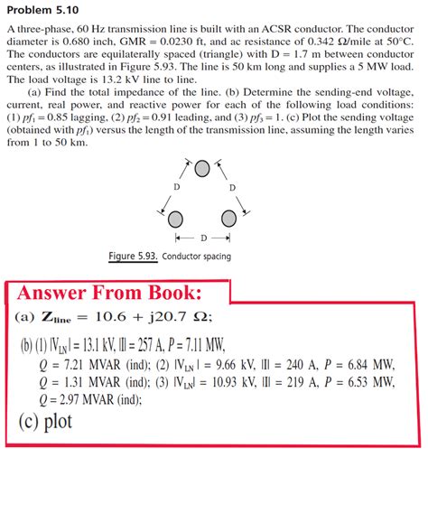 Solved Problem 510 A Three Phase 60 Hz Transmission Line