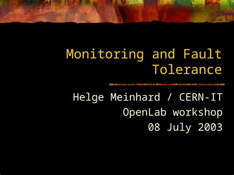 Ppt Monitoring And Fault Tolerance Dokumentips