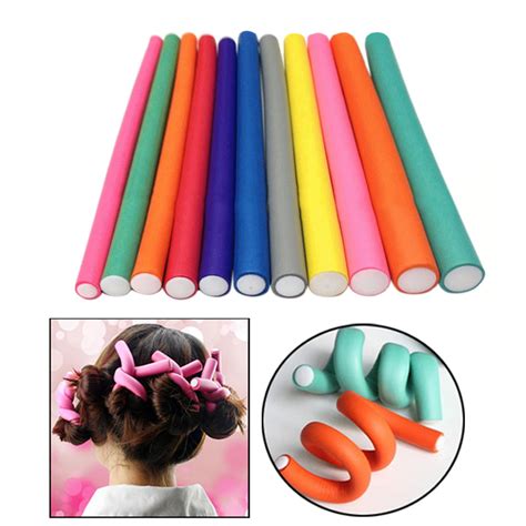 10 Pieces 24cm Flexible Curling Rods Twist Foam No Heat Hair Rods