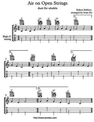 Easy Peasy Ukulele Duet On Open Strings Anne Ku