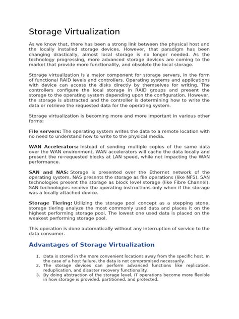 Benefits And Challenges Of Storage Virtualization Pdf Virtualization Cloud Computing